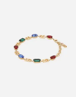 Dolce & Gabbana Link Choker With Dg Logo And Crystals - Multicolor