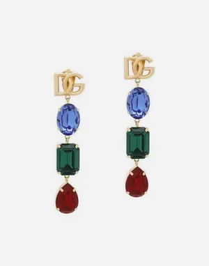 Dolce & Gabbana Dg Logo Rhinestone Earrings - Multicolor