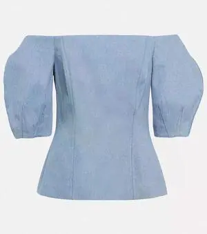 GABRIELA HEARST Gabriela Hearst Ellen Off-Shoulder Top