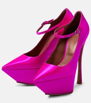 Amina Muaddi Yigit Platform Pumps - Pink