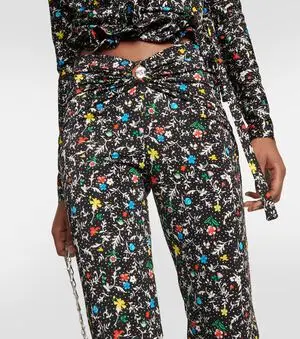 Rabanne Printed High-rise Crêpe Pants