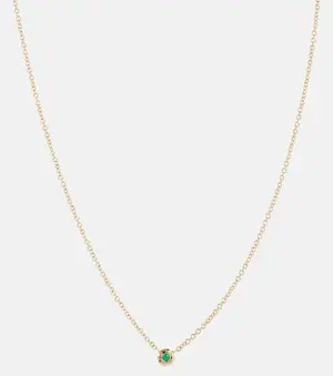 OCTAVIA ELIZABETH Nesting Gem Emerald Necklace - Gold