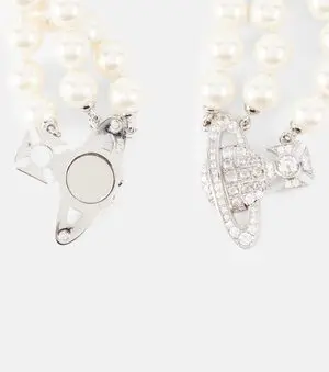VIVIENNE WESTWOOD Graziella Embellished Faux Pearl Bracelet - Silver