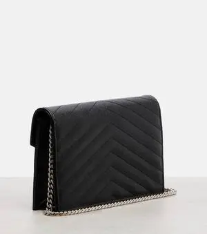 Saint Laurent Cassandre Matelassé Envelope Leather Wallet On Chain