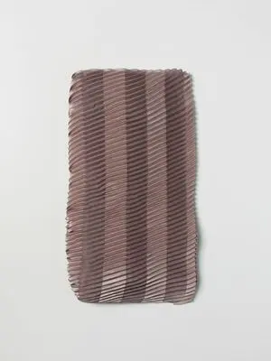 Emporio Armani Scarf In Pleated Fabric Dove Grey