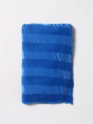Emporio Armani Scarf In Pleated Fabric Gnawed Blue
