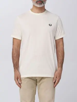 Fred Perry T-shirt Men Yellow Cream