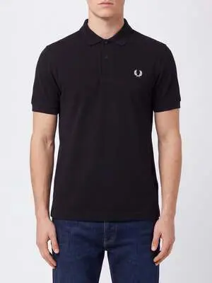 Fred Perry Short-sleeved Cotton Polo Shirt With Embroidered Chest Logo - Navy