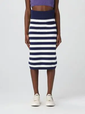Kenzo Striped Knit Midi Skirt - Blue