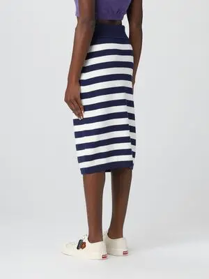Kenzo Striped Knit Midi Skirt - Blue
