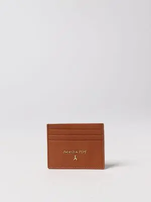 Patrizia Pepe Flat Grained Leather Card Holder With Seven Slots And Lettering Logo Leather