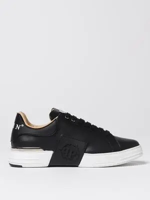 Philipp Plein Low-top Bovine Leather Trainers With Contrast Printed Logo