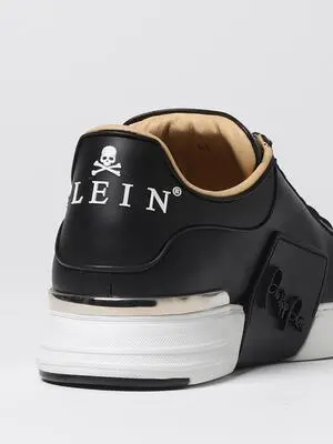 Philipp Plein Low-top Bovine Leather Trainers With Contrast Printed Logo