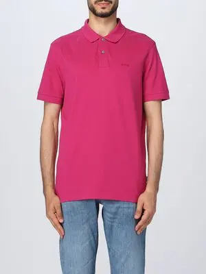 BOSS Polo Shirt Men Fuchsia