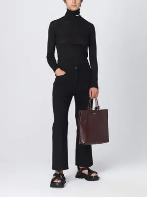 JIL SANDER Tailored Wide Leg Trousers - Black