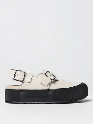 Alexander McQueen Suede Platform Mules - Beige