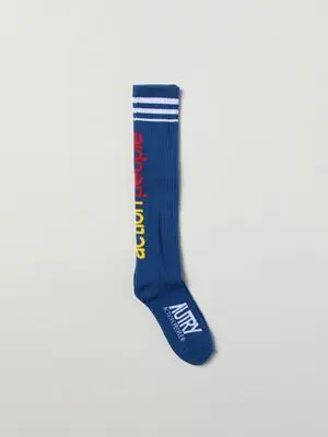 AUTRY Ribbed Cotton Calf Socks - Blue