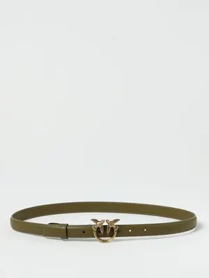 Pinko Pinko Skinny Belt With Love Birds Buckle Green