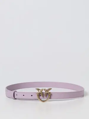 Pinko Pinko Skinny Belt With Love Birds Buckle Lilac