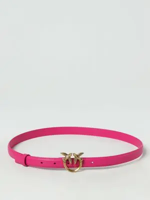 Pinko Pinko Skinny Belt With Love Birds Buckle Pink