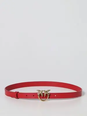 Pinko Pinko Skinny Belt With Love Birds Buckle Red