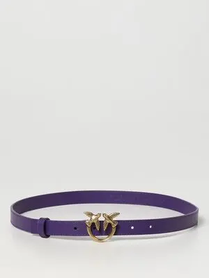 Pinko Pinko Skinny Belt With Love Birds Buckle Violet