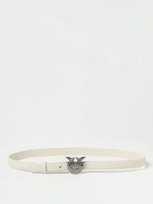Pinko PINKO Skinny Belt With Bird Buckle White 1