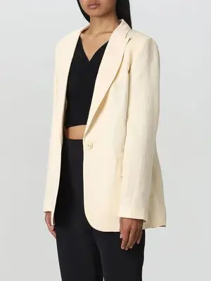 TWINSET Linen Blend Blazer - Ivory