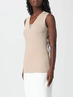 Brunello Cucinelli Sleeveless V-neck Top - Beige