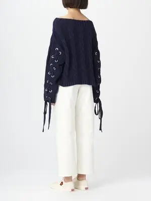 Kenzo Cable Knit Sweater With Tie Detailing