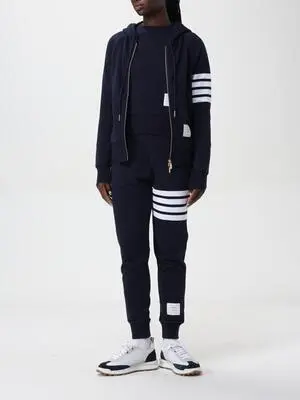 Thom Browne Sweatshirt With Signature Stripes - Blue