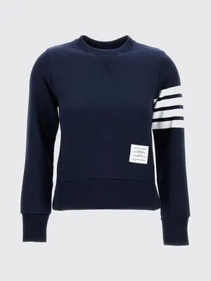 Thom Browne Sweatshirt With Signature Stripes - Blue