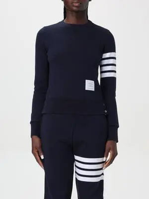 Thom Browne Sweatshirt With Signature Stripes - Blue
