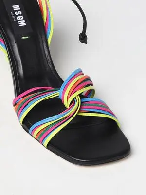 MSGM Leather Heeled Sandals - Multicolor