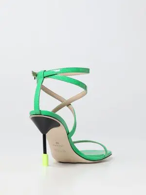 MSGM Patent Leather Sandals - Green
