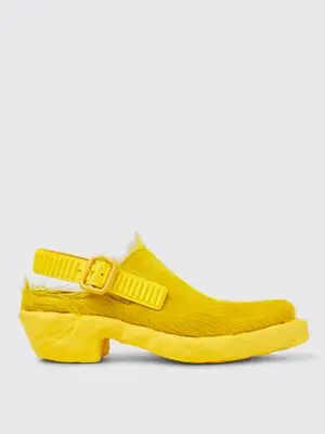 Camper Furry Buckled Clogs - Yellow