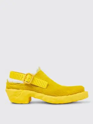 Camper Furry Buckled Clogs - Yellow