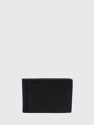 Thom Browne Bifold Wallet In Calf Leather With Money Clip - Black