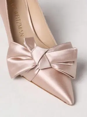 STUART WEITZMAN Loveknot Pumps In Satin
