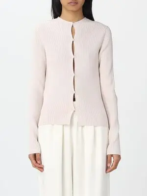 Fendi Cardigan In Cotton Yellow Cream