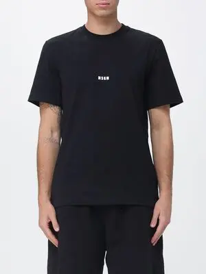 MSGM Cotton T-shirt With Logo - Black