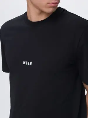 MSGM Cotton T-shirt With Logo - Black