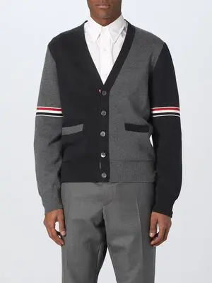 Thom Browne Cardigan In Cotton - Grey