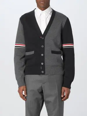 Thom Browne Cardigan In Cotton - Grey