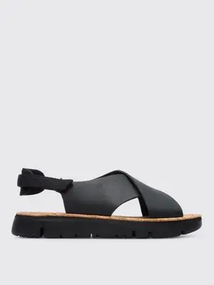 Camper Oruga Leather Heeled Sandals - Black