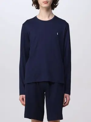 Polo Ralph Lauren Long-sleeved Cotton T-shirt With Pony Logo Embroidery Navy