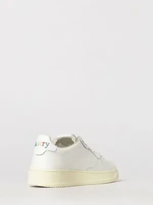 AUTRY Medalist Low Two-tone Calfskin And Suede Trainers - Beige