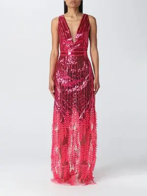 Elisabetta Franchi Sequined Gown - Fuchsia