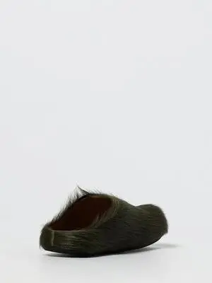 Marni Fur Clogs - Sage
