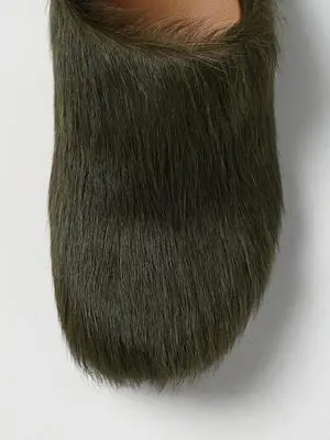 Marni Fur Clogs - Sage